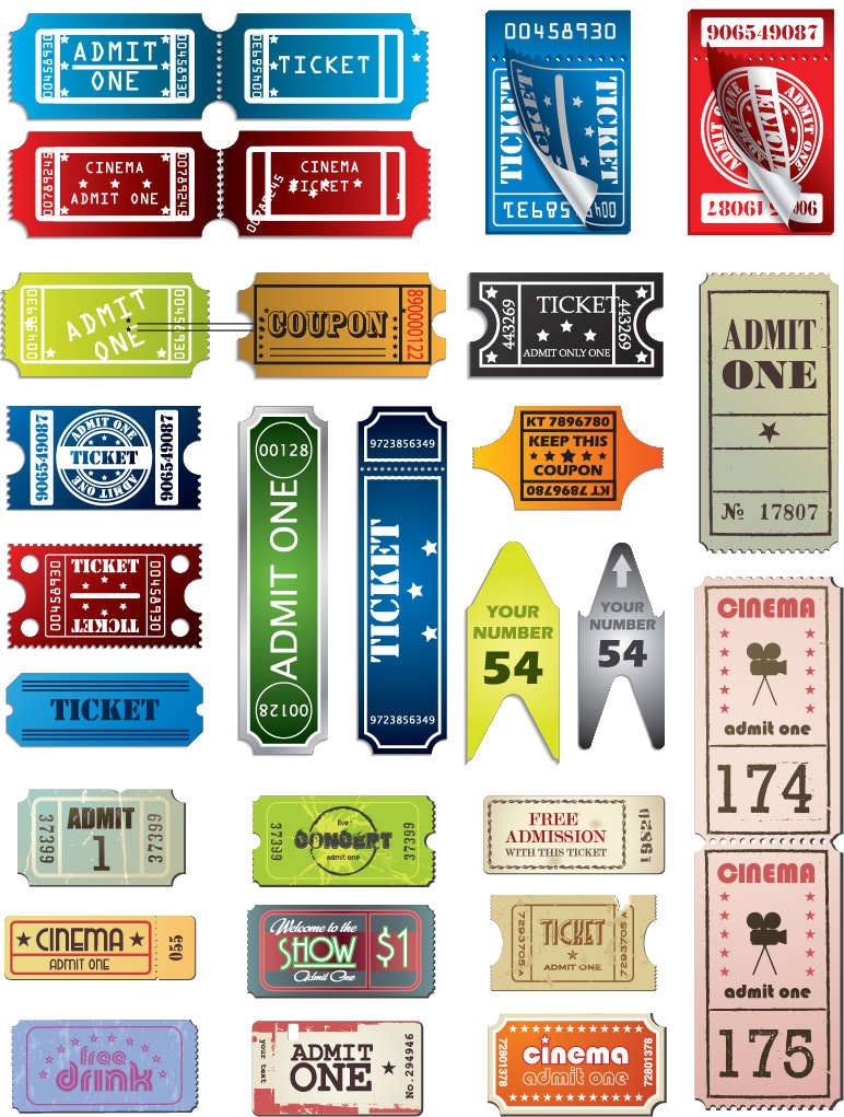 Tickets in Different Styles Vector Set | Free Vector Graphics | All ... Tickets in Different Styles Vector Set | Free Vector Graphics | All ...