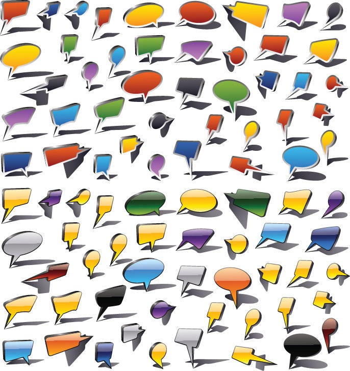 Colorful Speech Bubbles and Dialog Balloons Vector Graphic | Free ... Colorful Speech Bubbles and Dialog Balloons Vector Graphic | Free ...