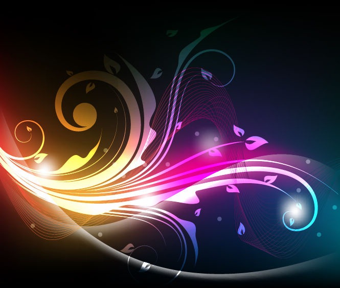 Glowing Floral Background Vector Graphic Free Vector