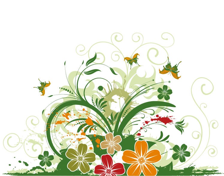 Abstract Floral with Butterfly Background Vector Illustration | Free ... Abstract Floral with Butterfly Background Vector Illustration | Free ...