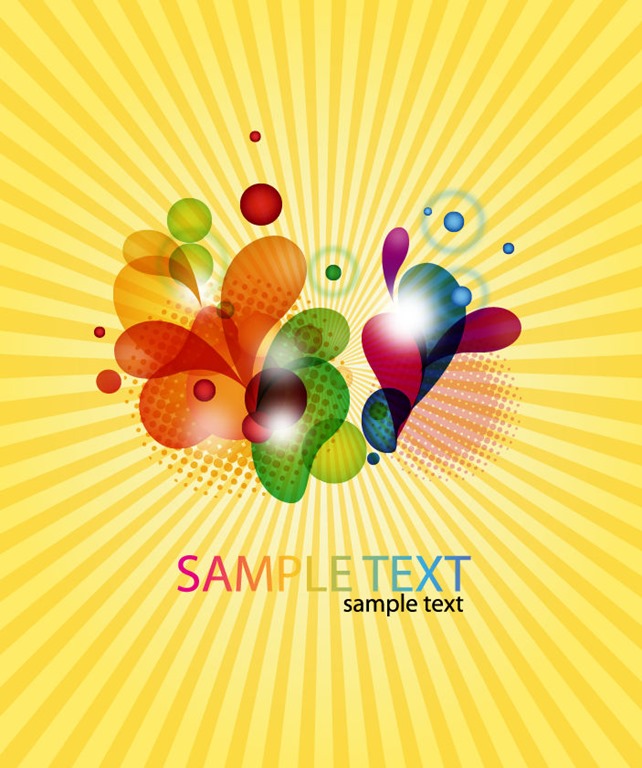 Abstract Coloured Design on Burst Background Vector Illustration | Free ... Abstract Coloured Design on Burst Background Vector Illustration | Free ...