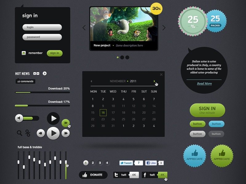 Futurico – User Interface Elements Free Pack | Free UI Elements | All ...